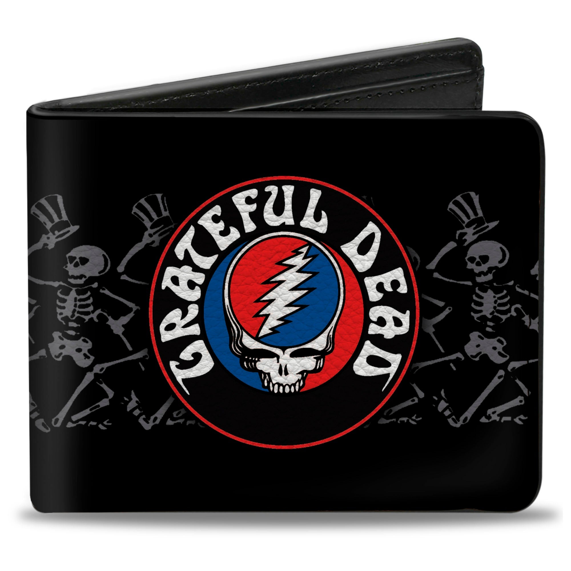 Bi-Fold Wallet - GRATEFUL DEAD Steal Your Face Logo Dancing Skeletons – Rock Band Merch