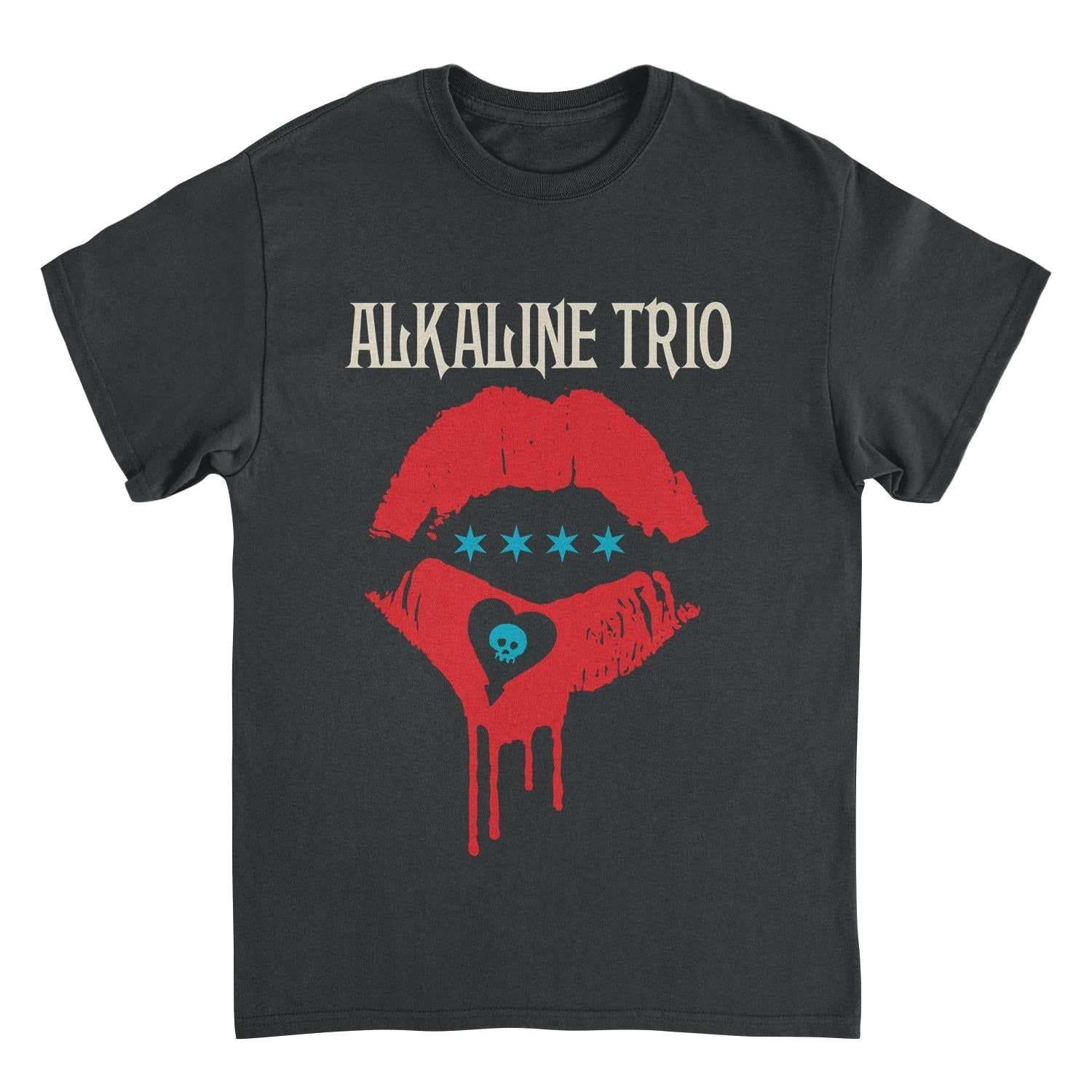 Alkaline Trio Riot Fest Lips Front Mens T Shirt Black – Rock Band Merch