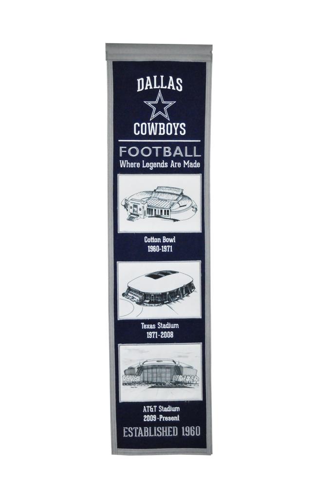 Dallas Cowboys Stadiums NFL Football Heritage Banner – Rock Band Merch