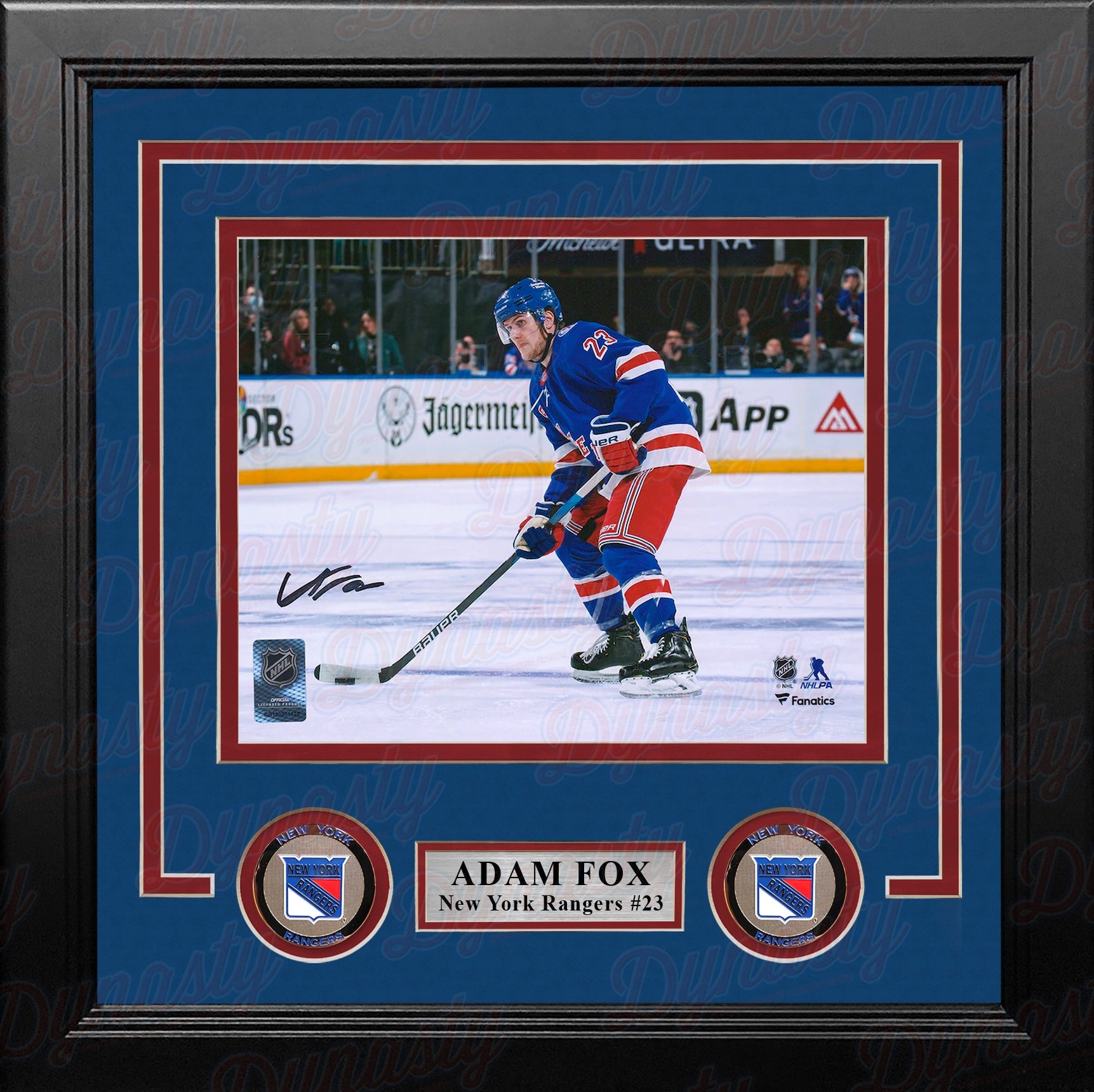 Adam Fox in Action New York Rangers Autographed 8" x 10" Framed Hockey ...
