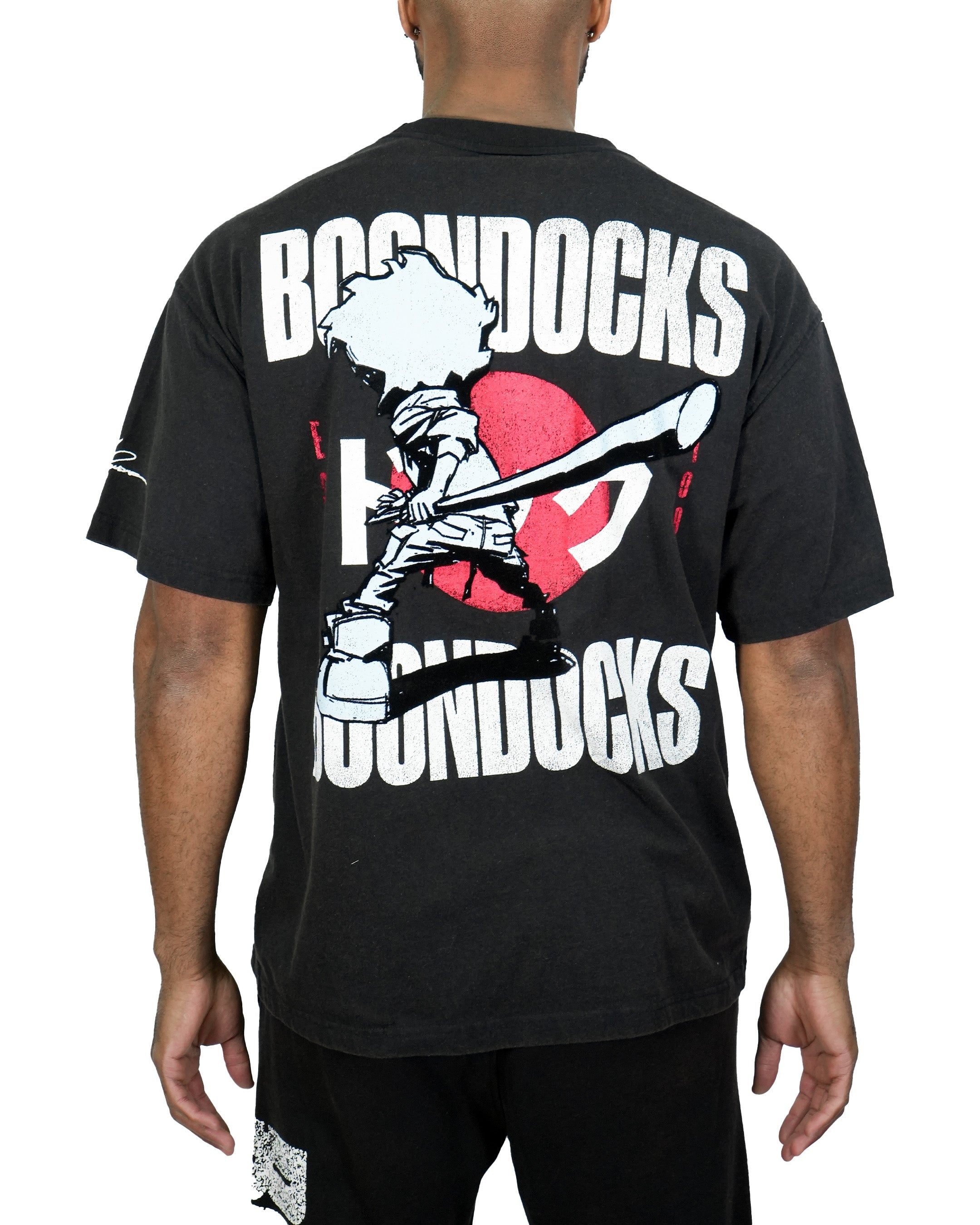 The Boondocks Huey Samurai Warrior Oversized Black Acid Wash Mens T Sh ...