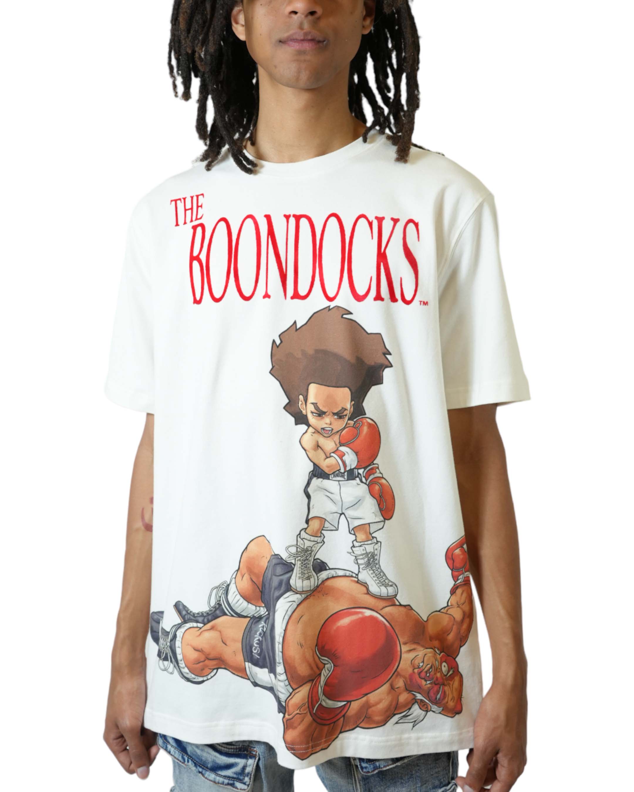 The Boondocks - Huey Knockout White Mens T Shirt – Rock Band Merch
