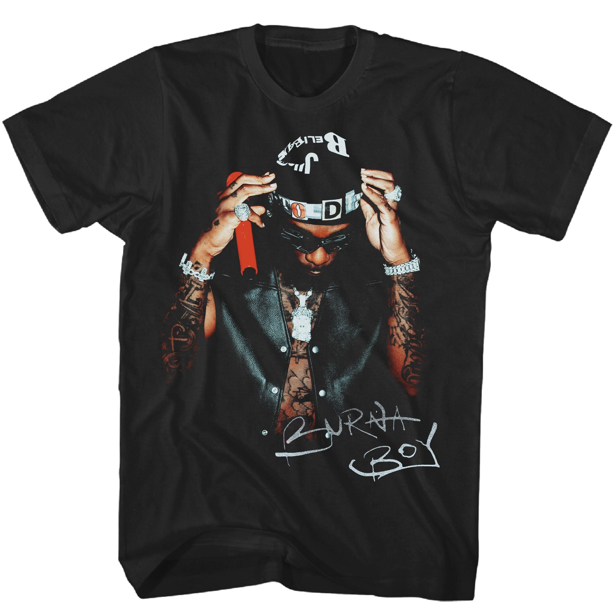 Burna Boy Photo Mens T Shirt Black – Rock Band Merch
