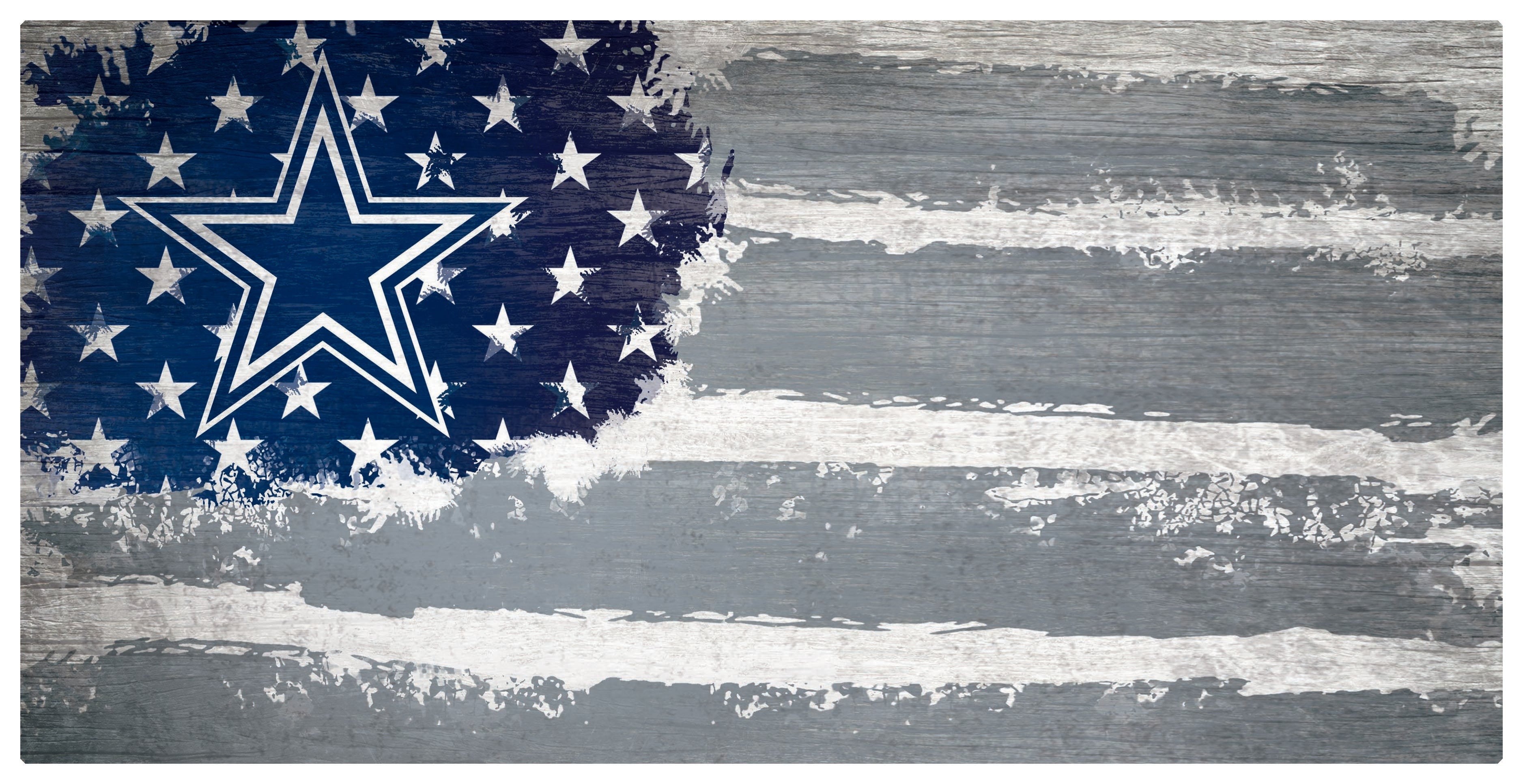 Dallas Cowboys Team Flag Wooden Sign – Rock Band Merch