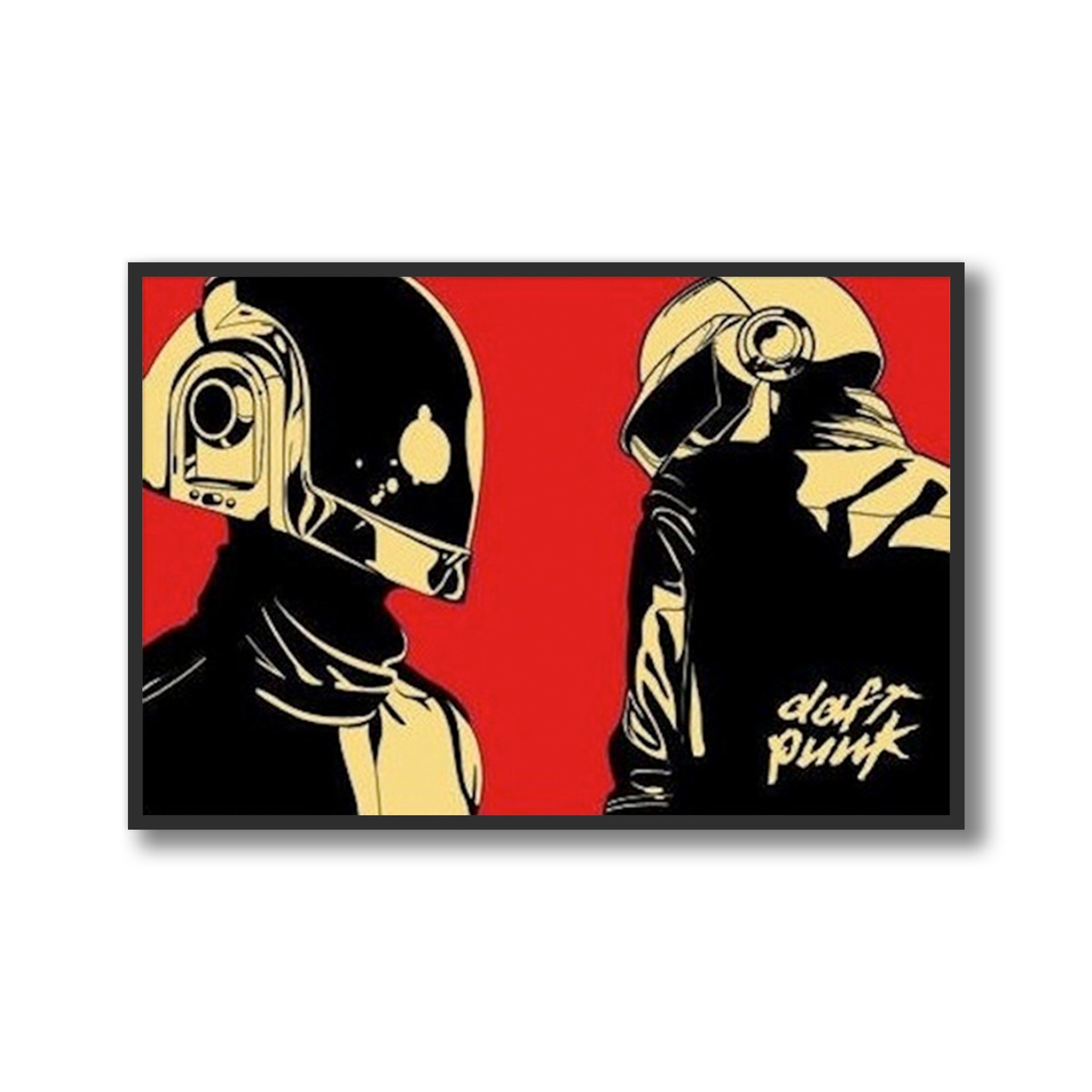 Daft Punk Red Framed Poster – Rock Band Merch