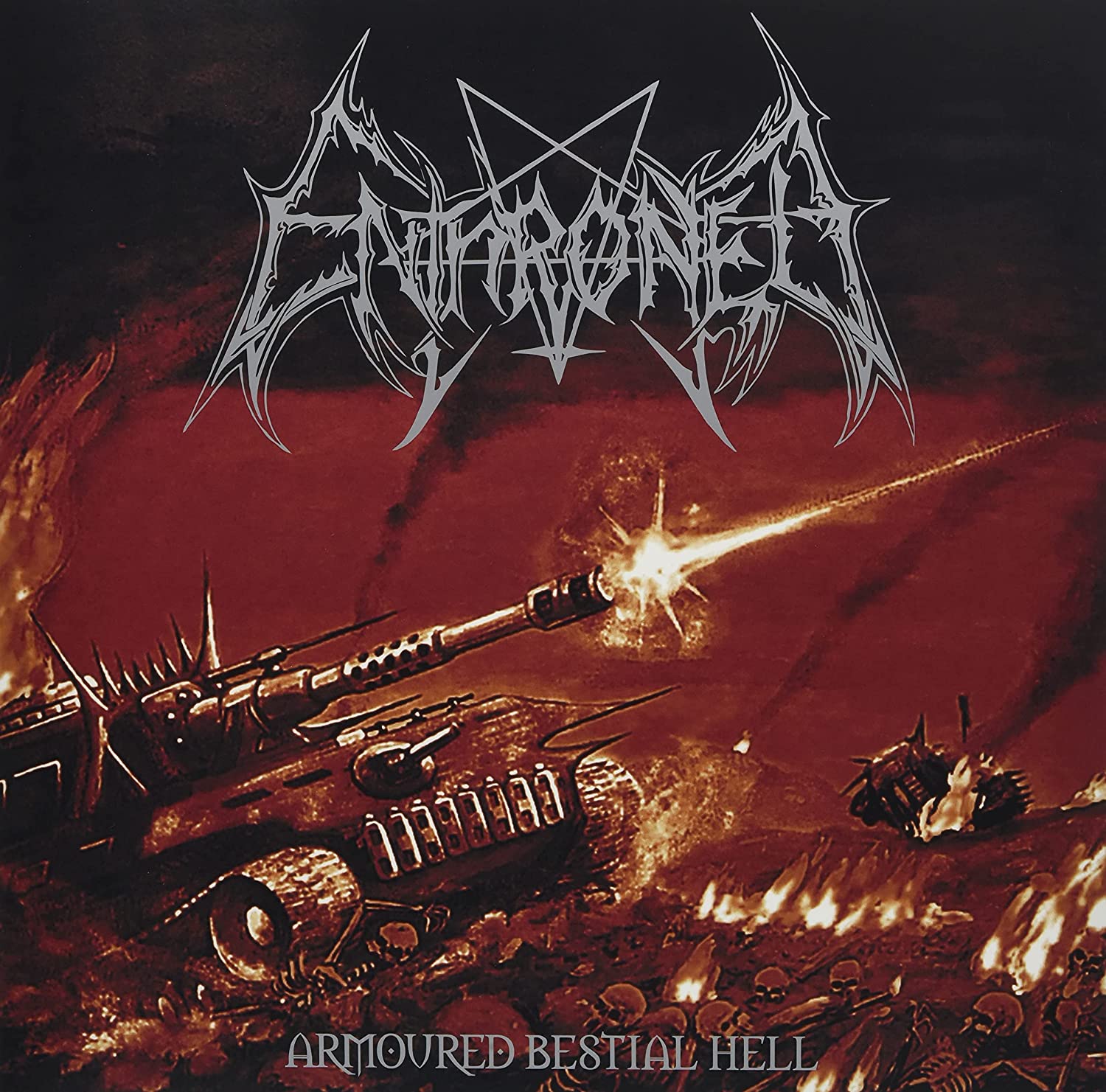 ARMOURED BESTIAL HELL CLEAR VINYL WITH RED ORANGE WHITE SPLATTER Vinyl ...