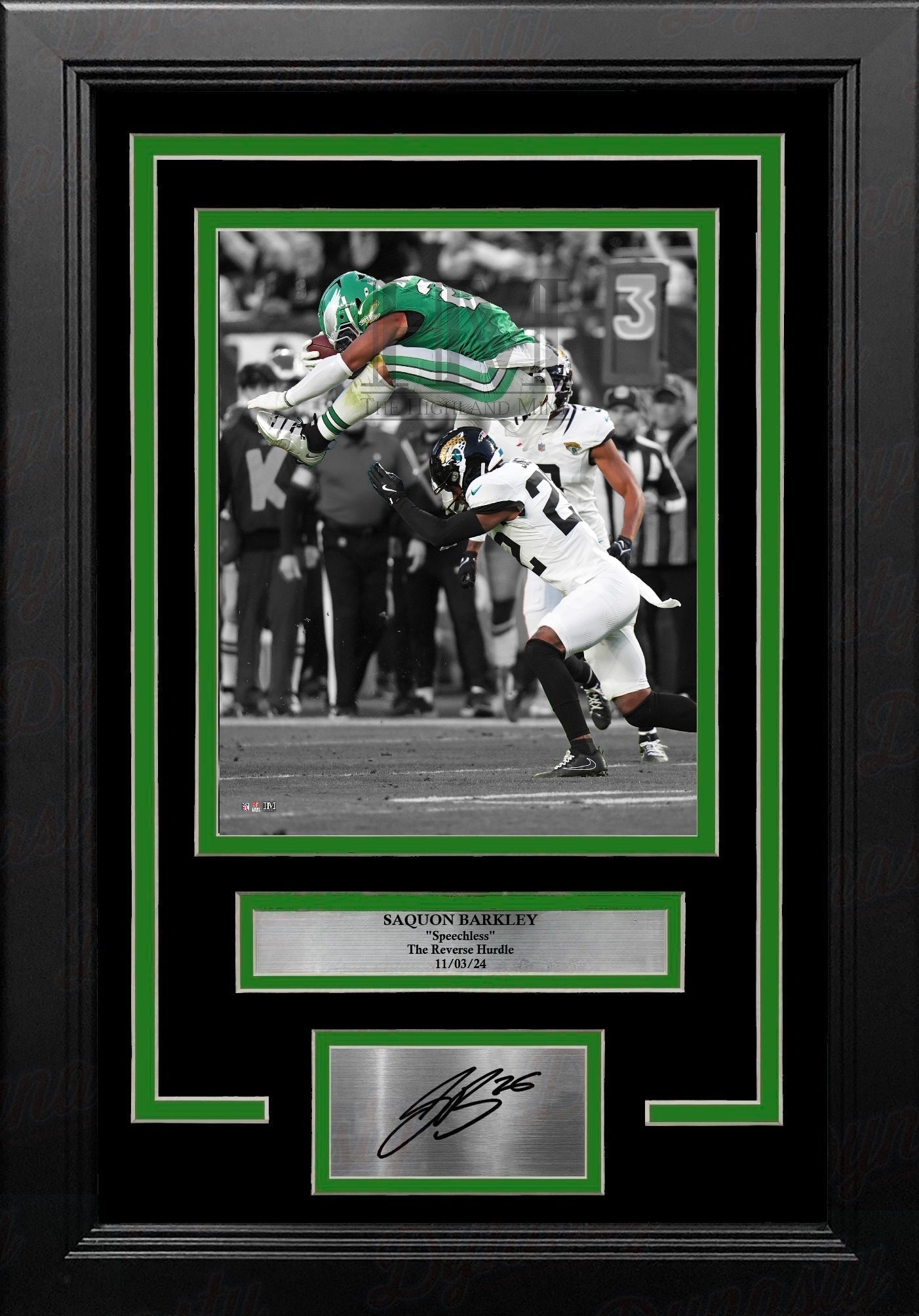 Saquon Barkley Reverse Hurdle Philadelphia Eagles 8x10 Framed Football ...