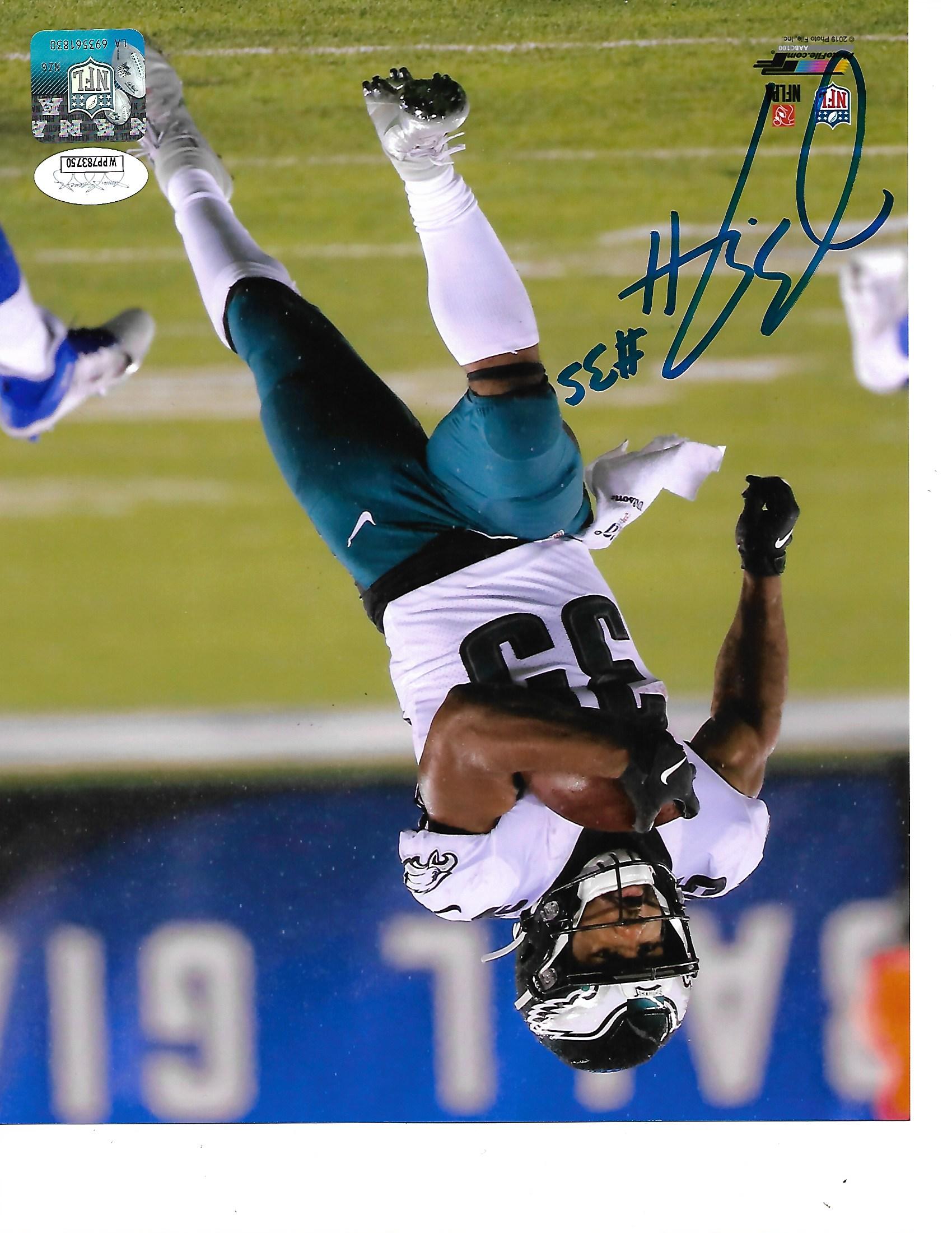 Boston Scott in Action v. NY Giants Philadelphia Eagles Autographed 11 ...