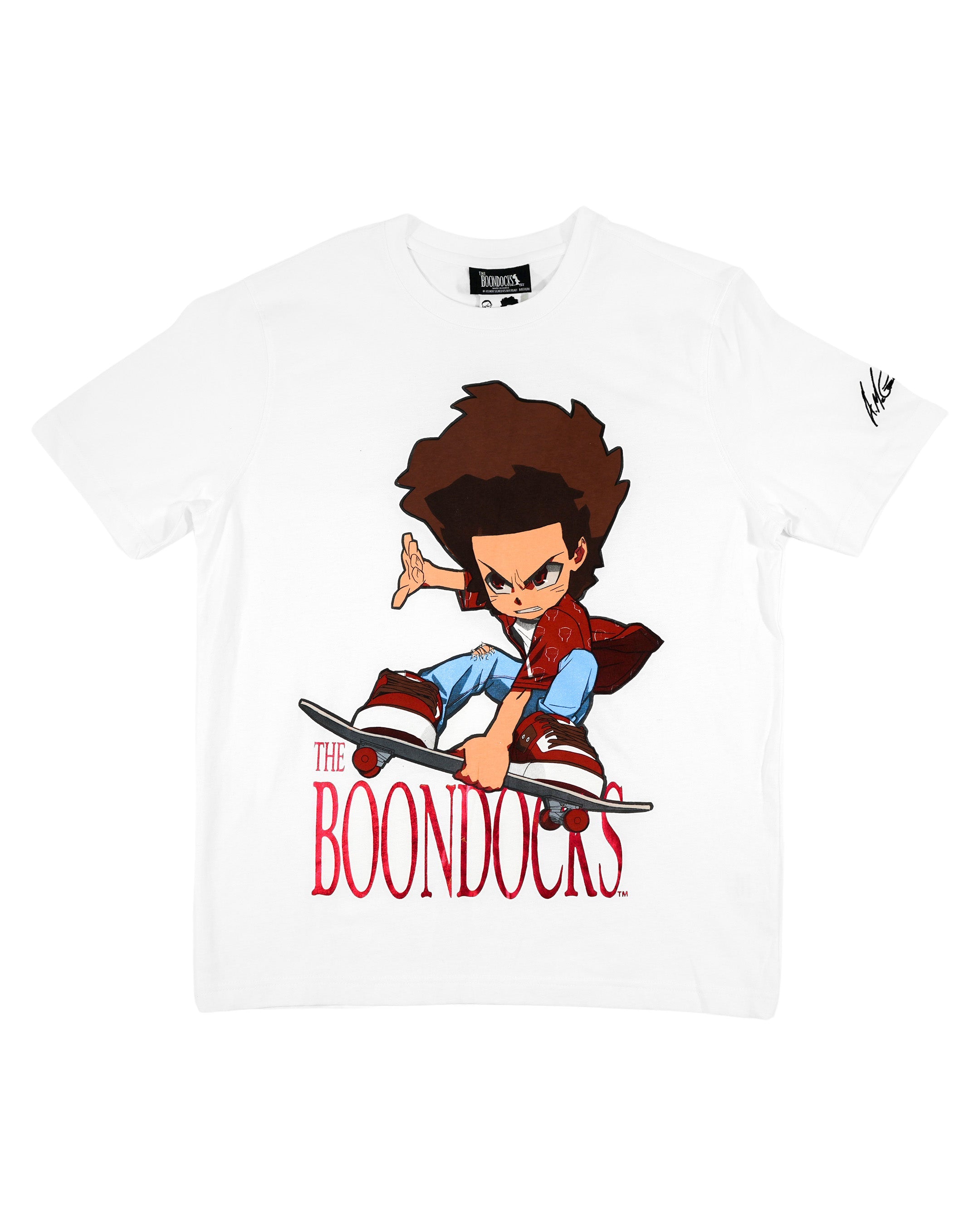 The Boondocks - Huey Air White Mens T Shirt – Rock Band Merch