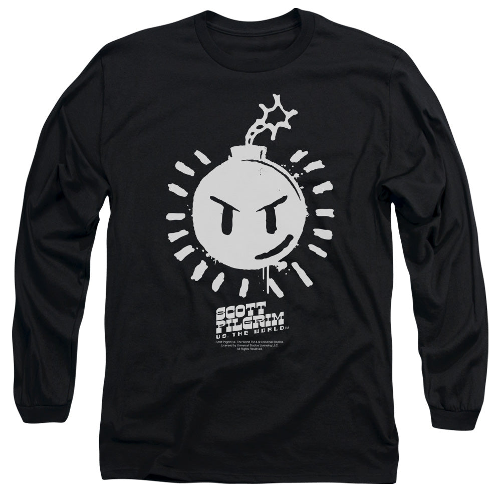 Scott Pilgrim Sex Bob Omb Logo Mens Long Sleeve Shirt Black Officially ...