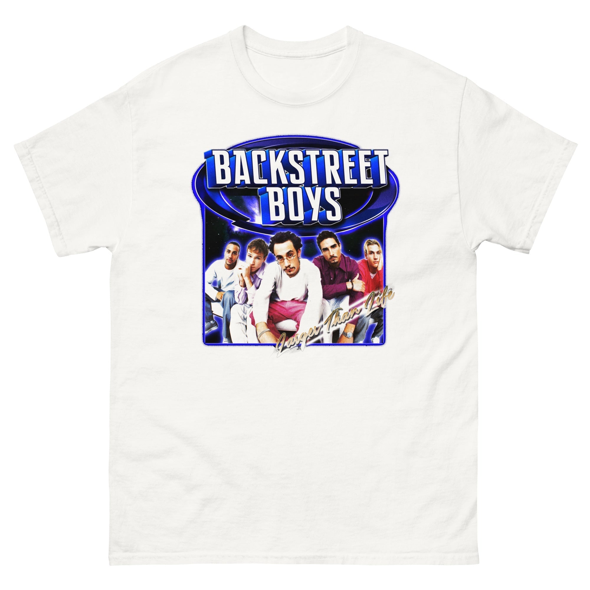 Backstreet Boys Larger Than Life Mens T Shirt White – Rock Band Merch
