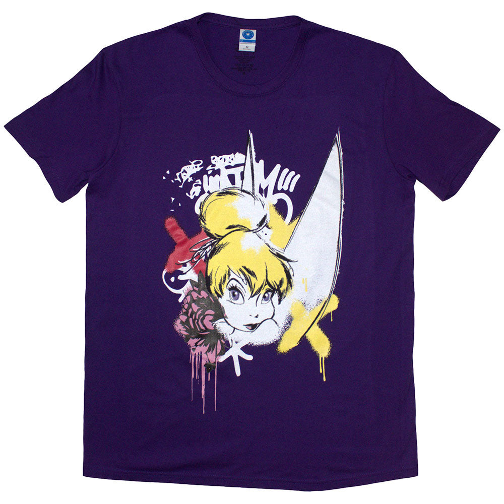 Disney Tinker Bell Graffiti Mens T Shirt Purple – Rock Band Merch