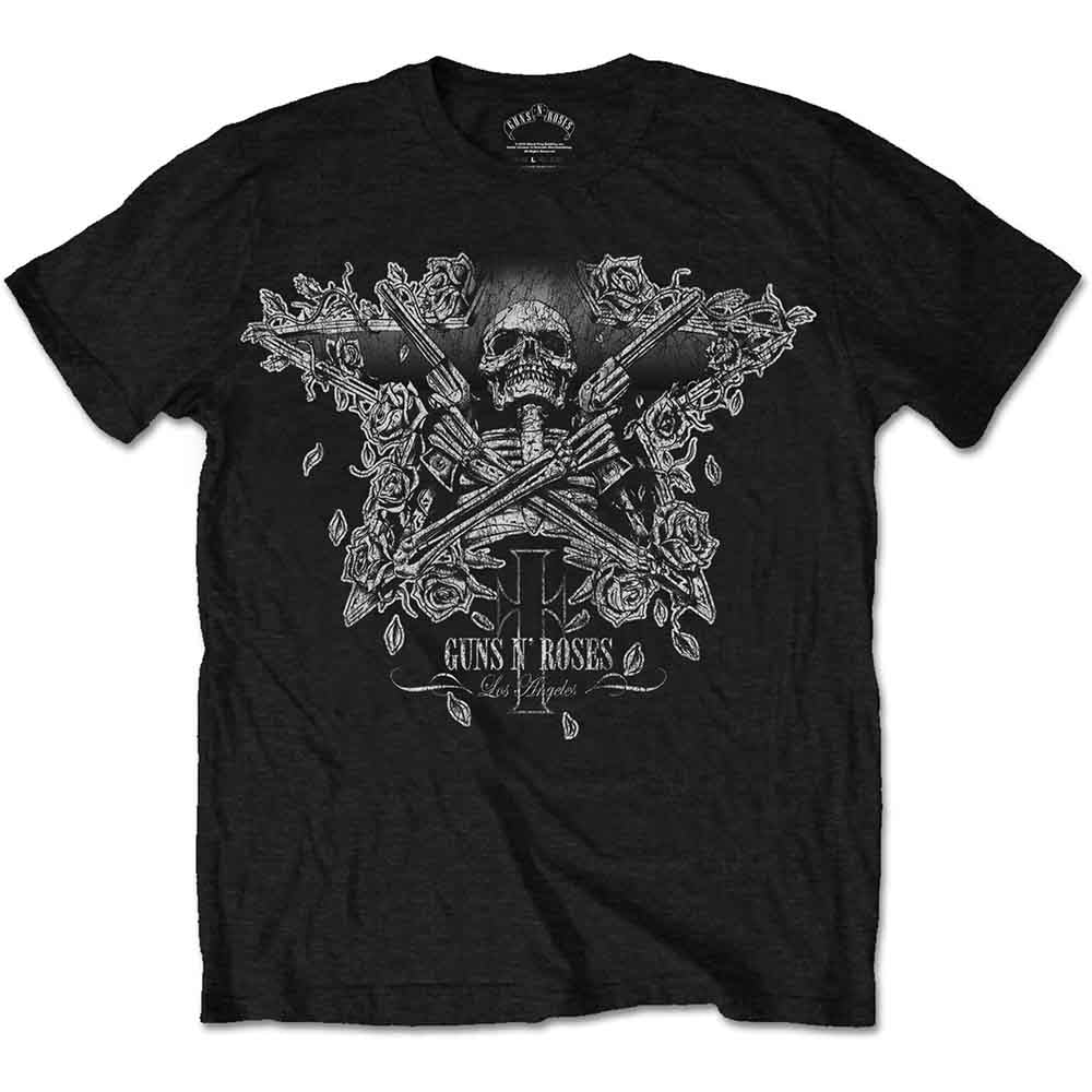 Guns N Roses Skeleton Guns T Shirt Black – Rock Band Merch