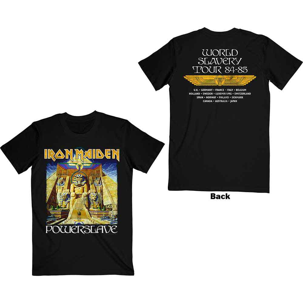 Powerslave World Slavery Tour T Shirt Black – Rock Band Merch