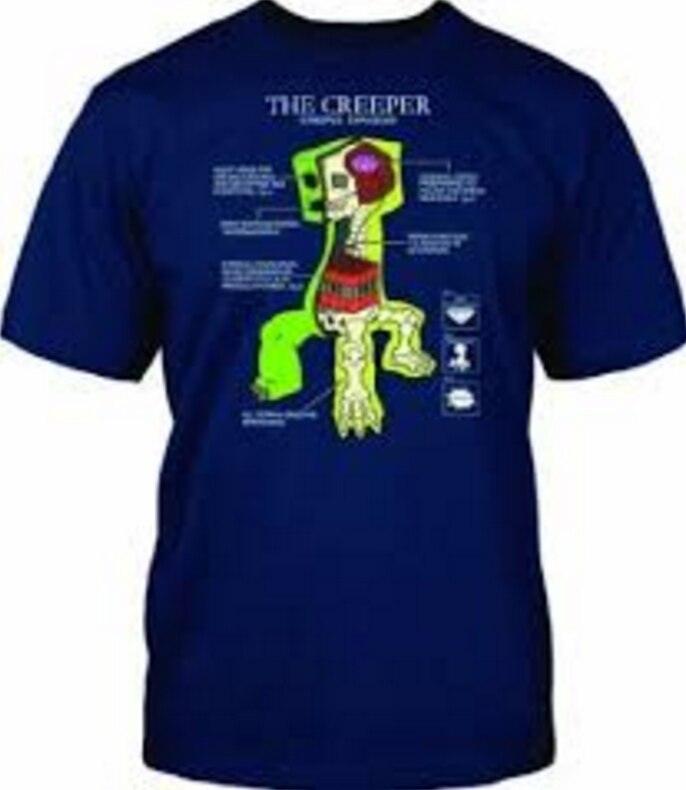 Minecraft Game The Creeper Creepus Explodus Anatomy T-Shirt – Rock Band ...