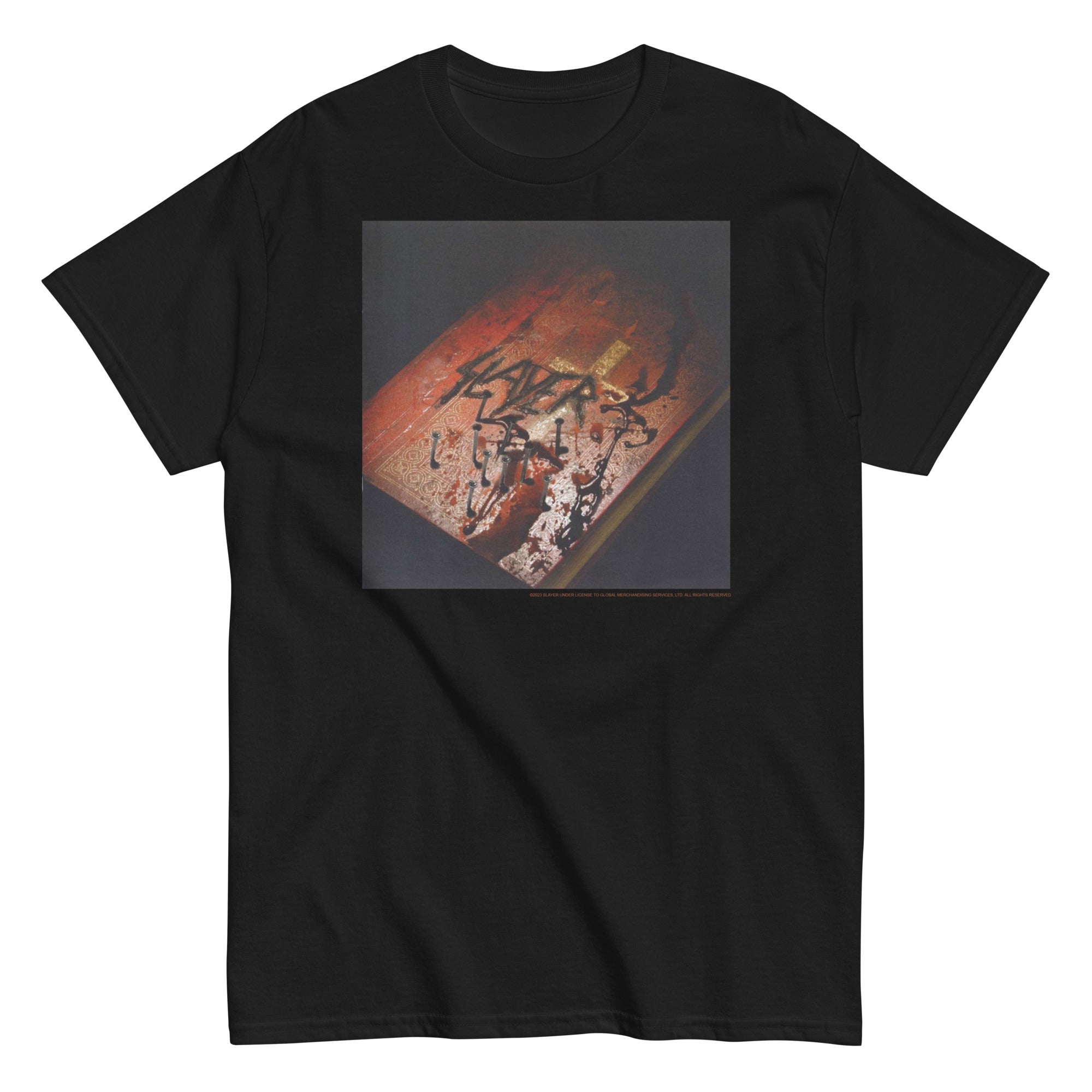 Slayer Bible Logo Mens T Shirt Black – Rock Band Merch
