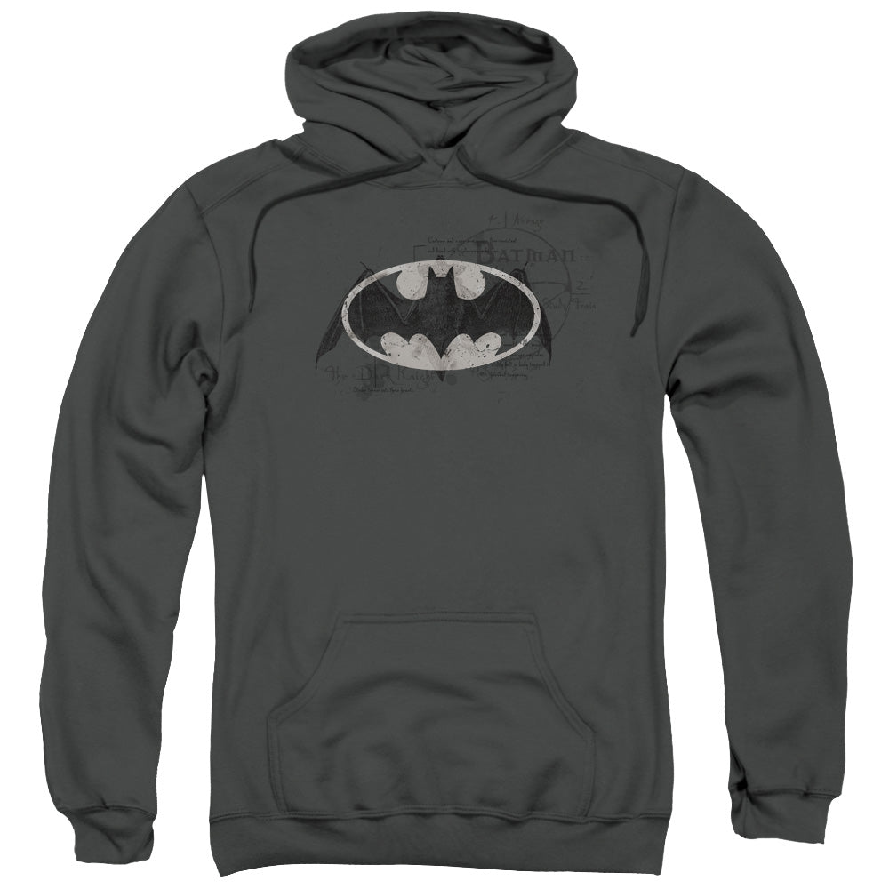 Batman Arcane Bat Logo Mens Hoodie Charcoal | Rock Band Merch