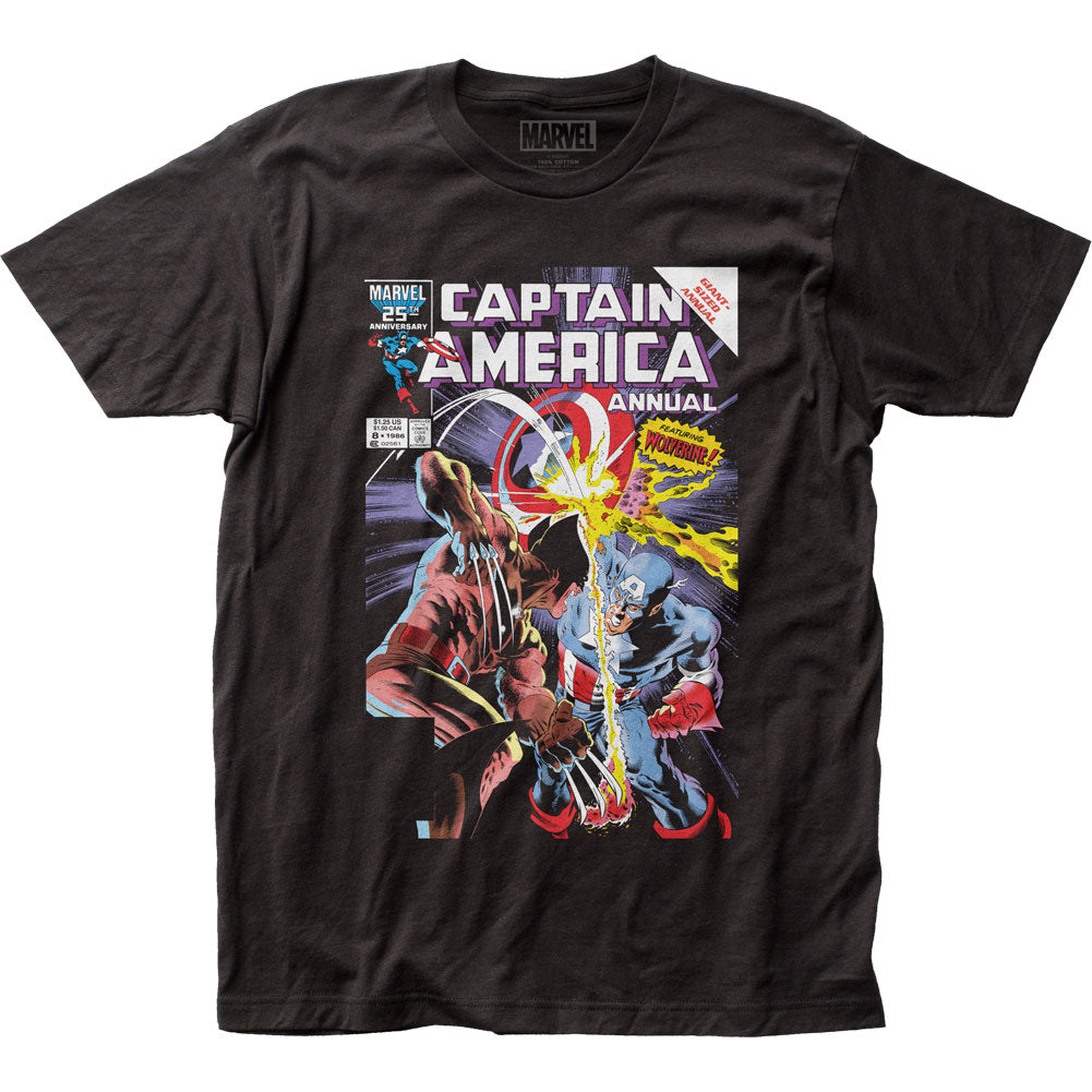 Captain America Captain America vs Wolverine Mens T Shirt Black | Rock ...