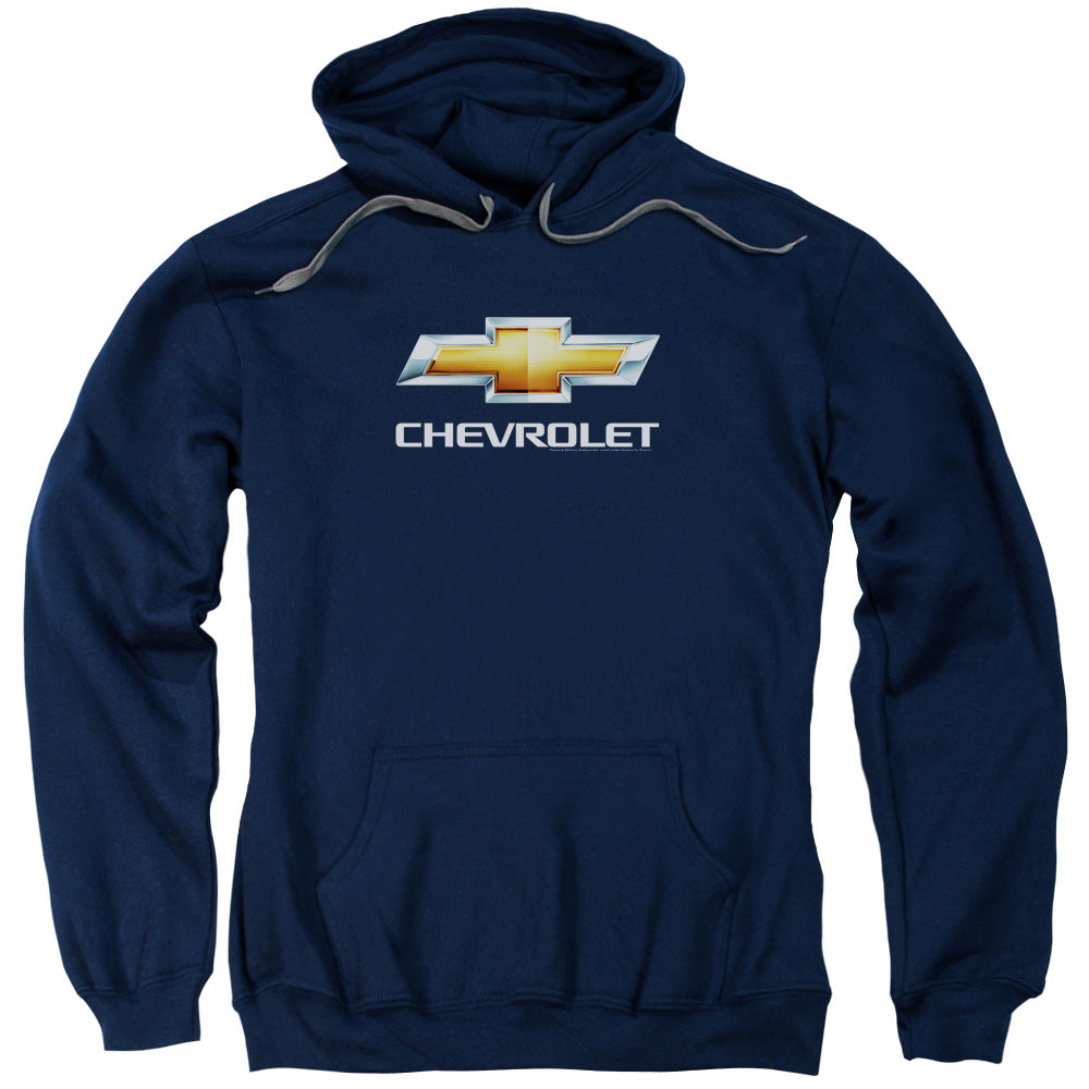 Chevrolet Chevy Bowtie Stacked Mens Hoodie Navy | Rock Band Merch
