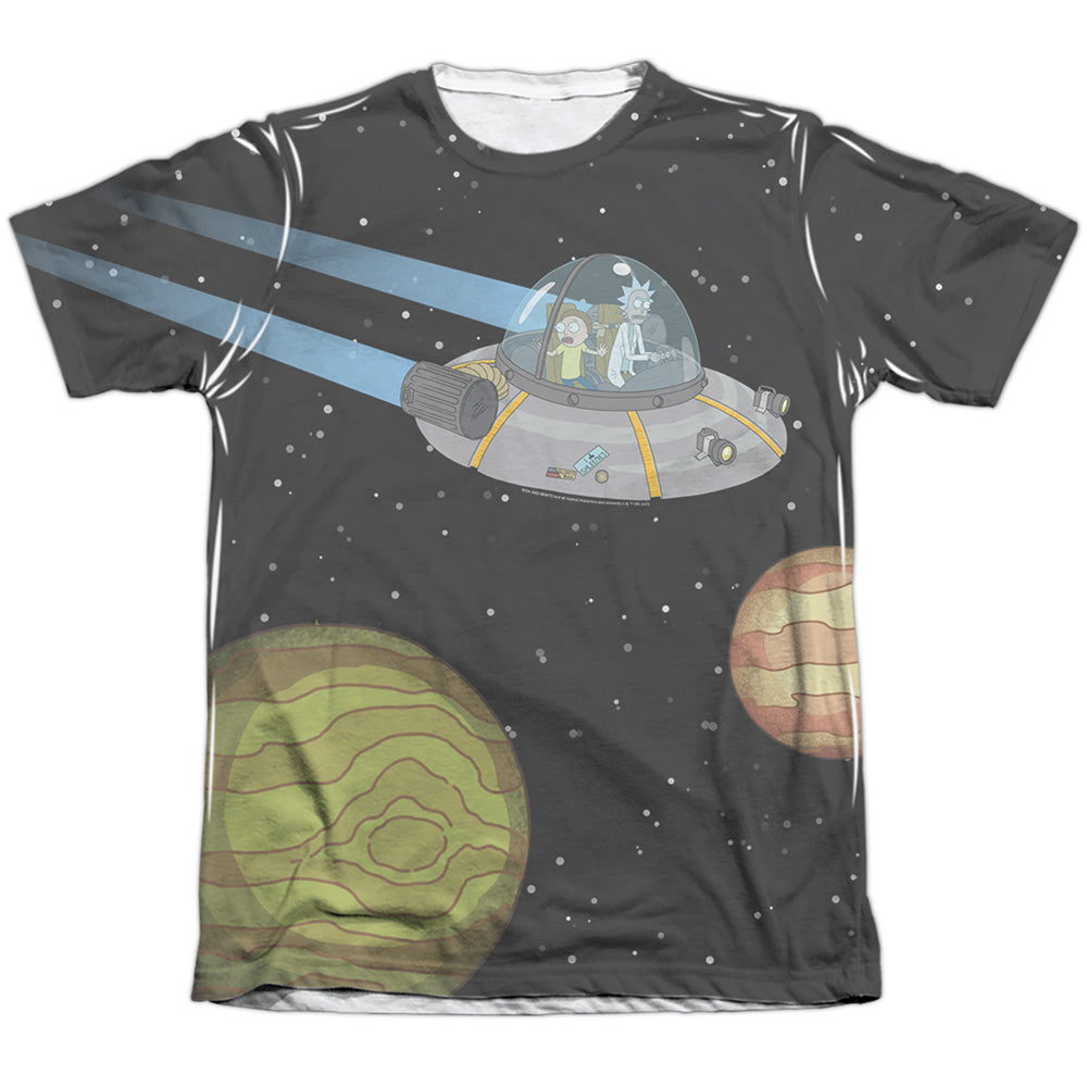 Rick And Morty Rick And Morty In Space Mens Poly Cotton T Shirt White ...