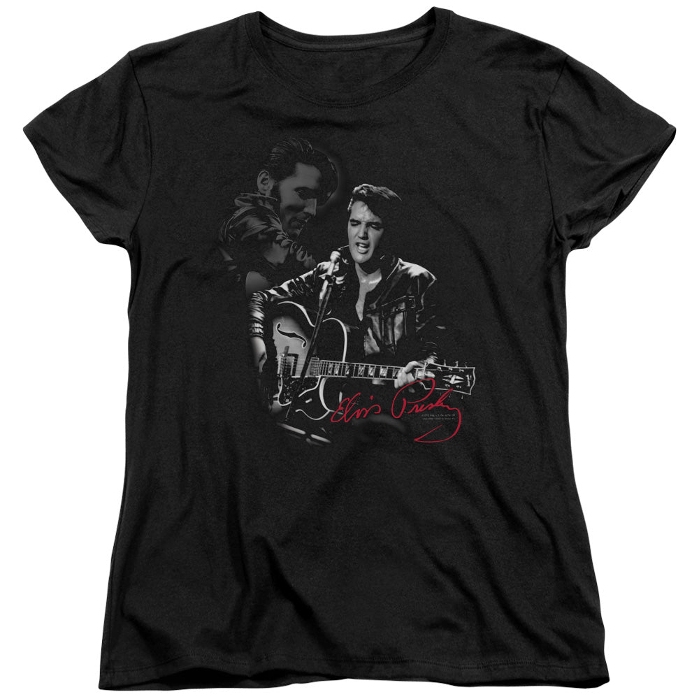 Elvis Presley Show Stopper Womens T Shirt Black | Rock Band Merch