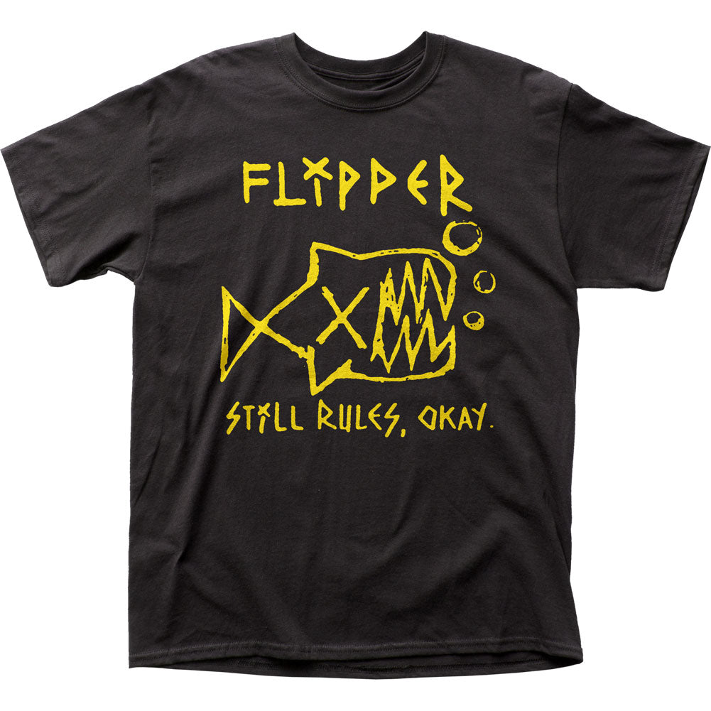 Flipper Flipper Still Rules Okay Mens T Shirt Black | Rock Band Merch