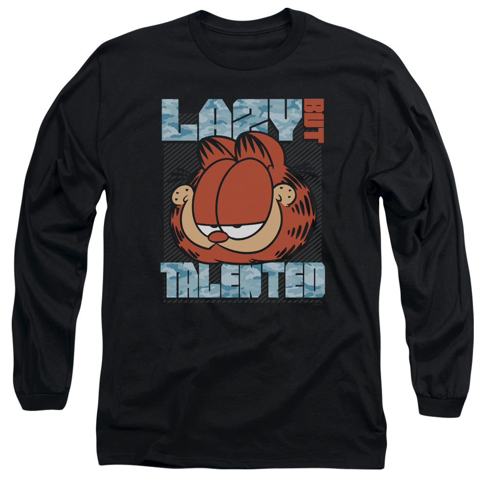 Garfield Lazy But Talented Mens Long Sleeve Shirt Black | Rock Band Merch