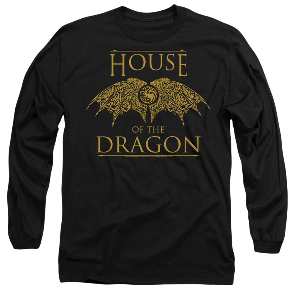House Of The Dragon Dragon Wings Mens Long Sleeve Shirt Black ...