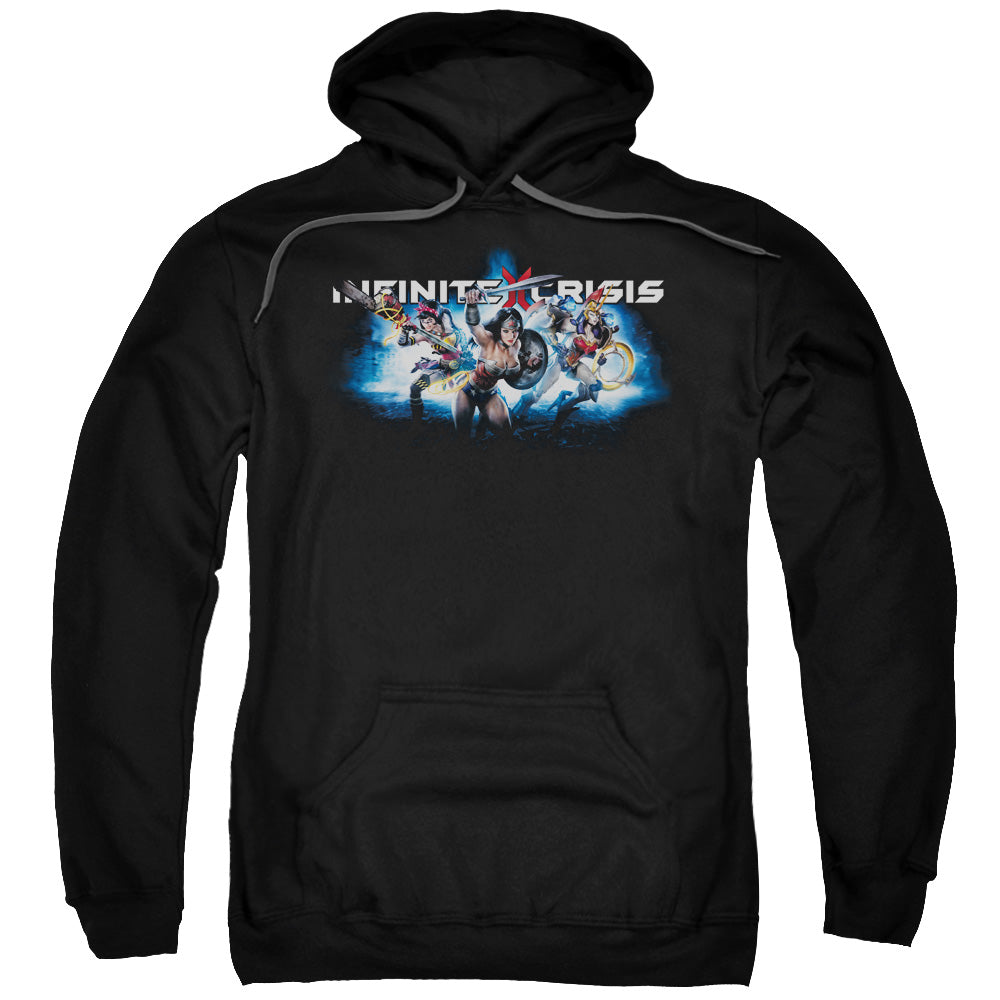 Infinite Crisis Ic Blue Mens Hoodie Black | Rock Band Merch