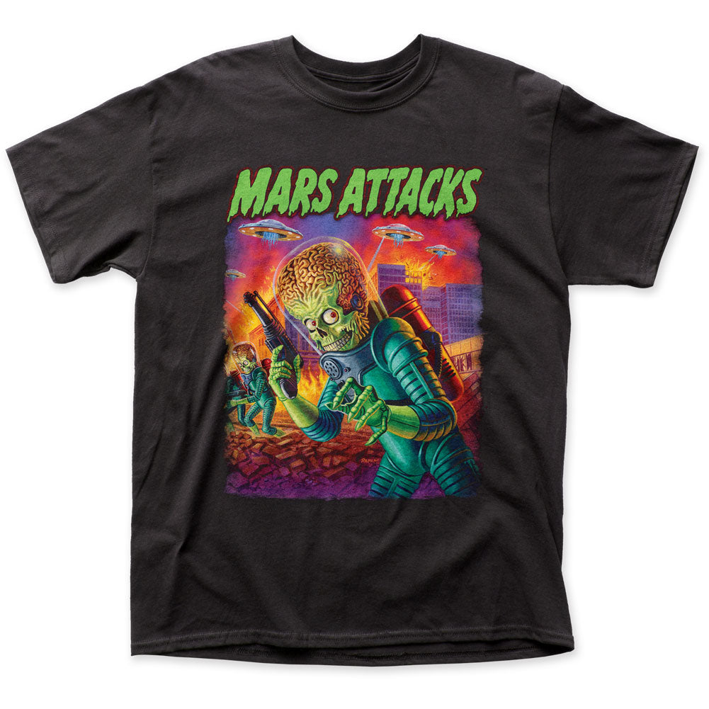 Mars Attacks UFOs Attack Mens T Shirt Black | Rock Band Merch