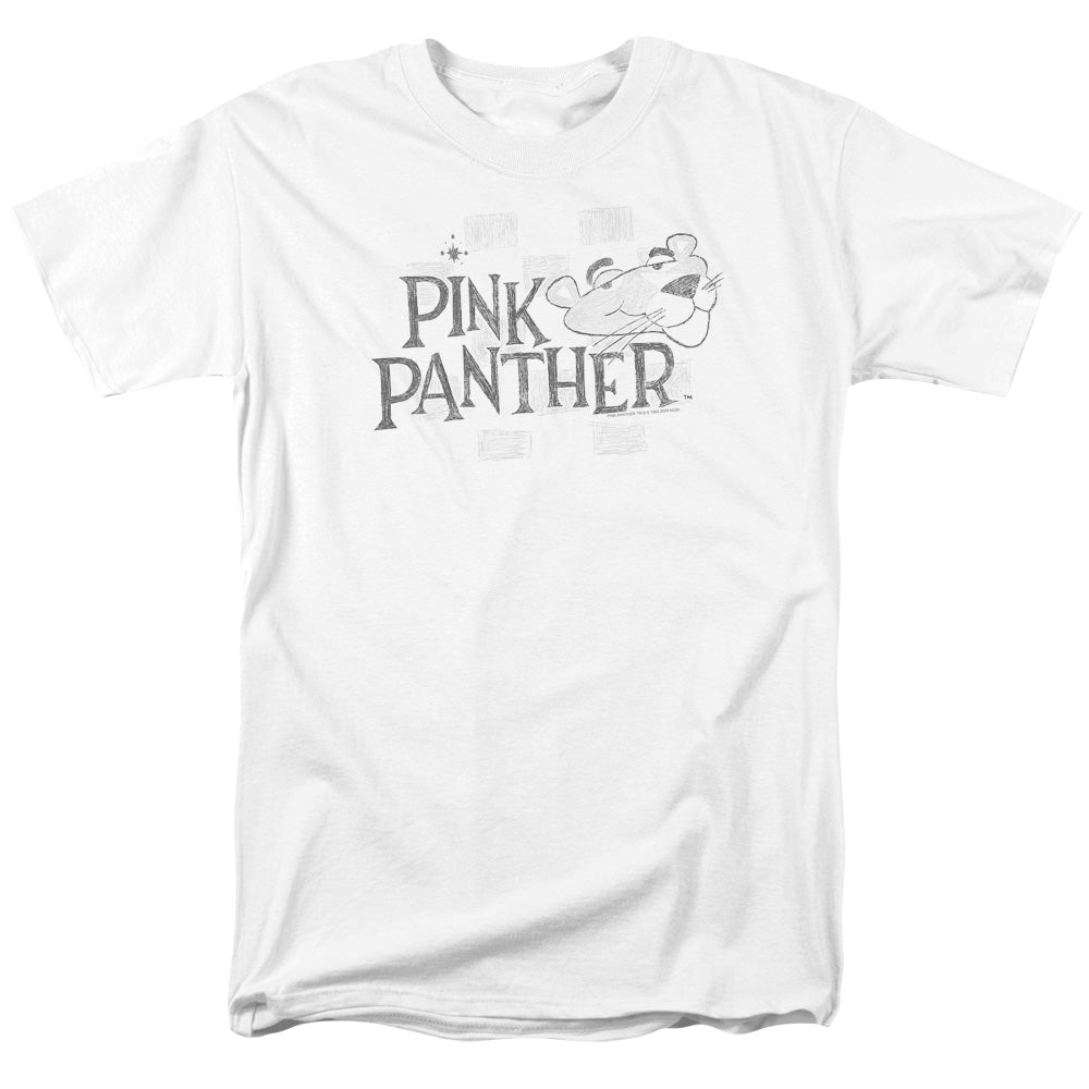 Pink Panther Sketch Logo Mens T Shirt White | Rock Band Merch