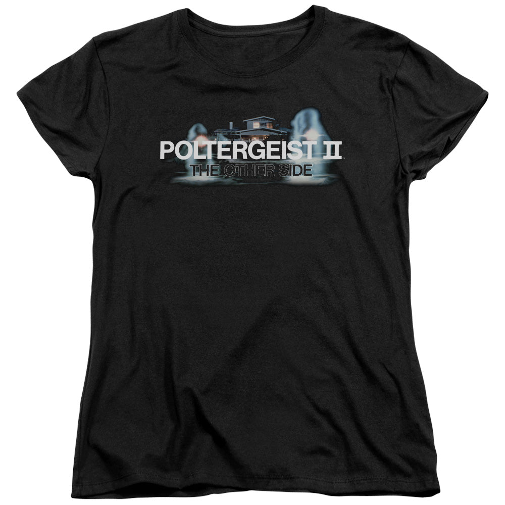 Poltergeist II The Other Side Logo Womens T Shirt Black | Rock Band Merch