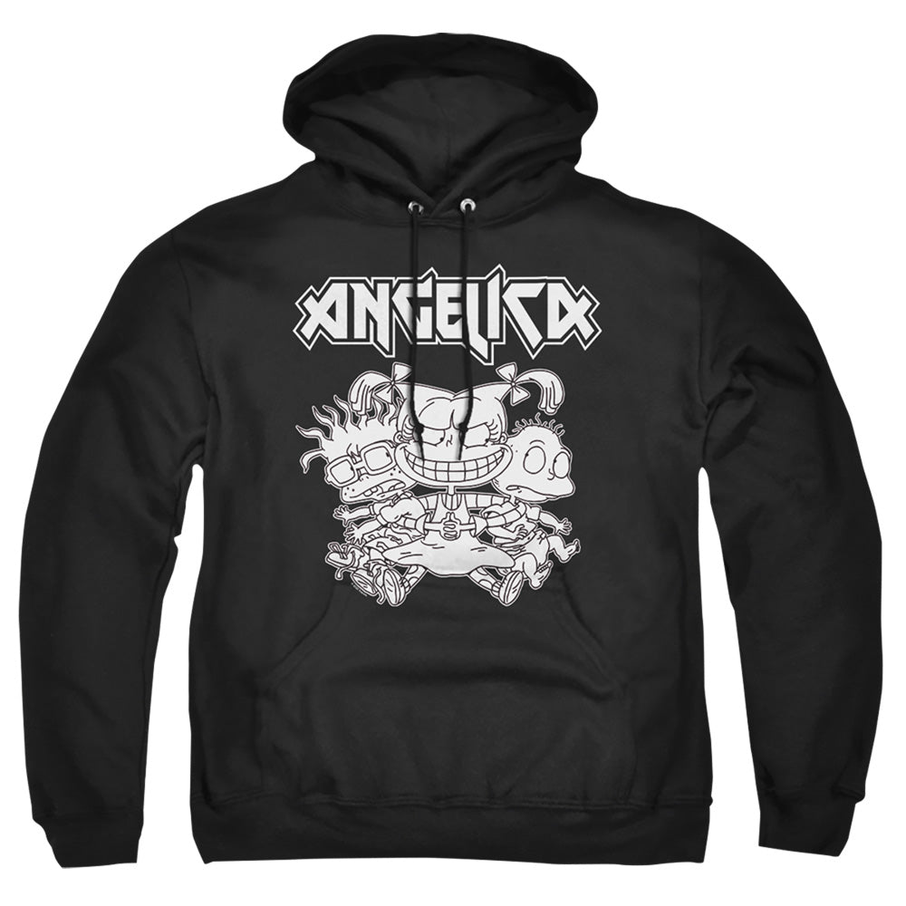 Rugrats Angelica Pickles Rocks Mens Hoodie Black | Rock Band Merch