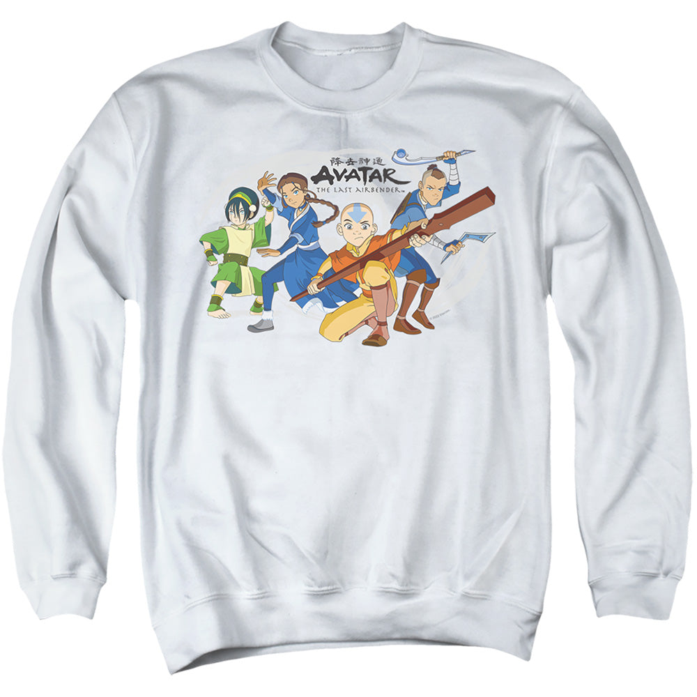 Avatar The Last Airbender Avatars Group Mens Crewneck Sweatshirt White ...