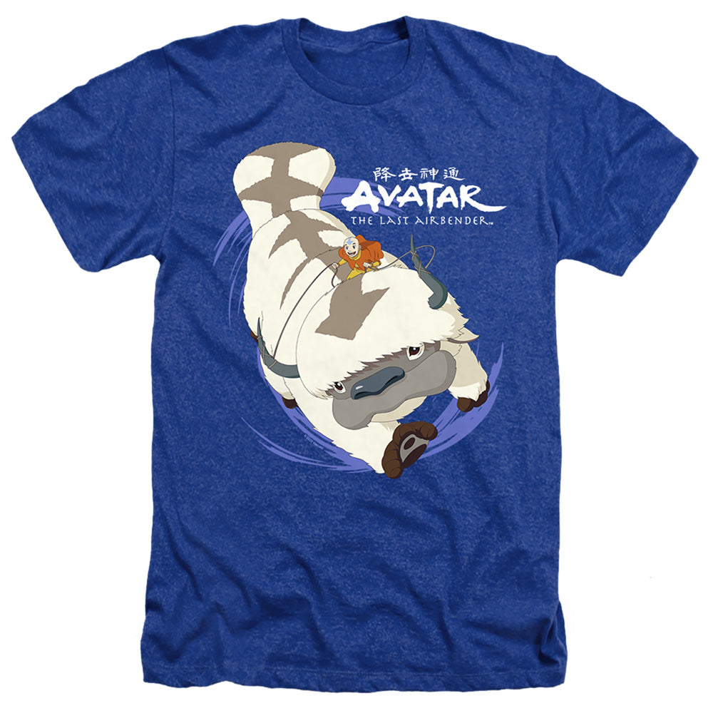 Avatar The Last Airbender Appa In Flight Heather Mens T Shirt Royal Bl ...