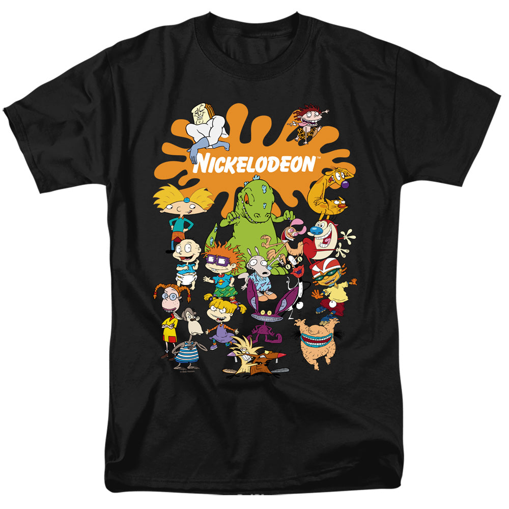 Nickelodeon Brand Nick Splat Group Mens T Shirt Black | Rock Band Merch