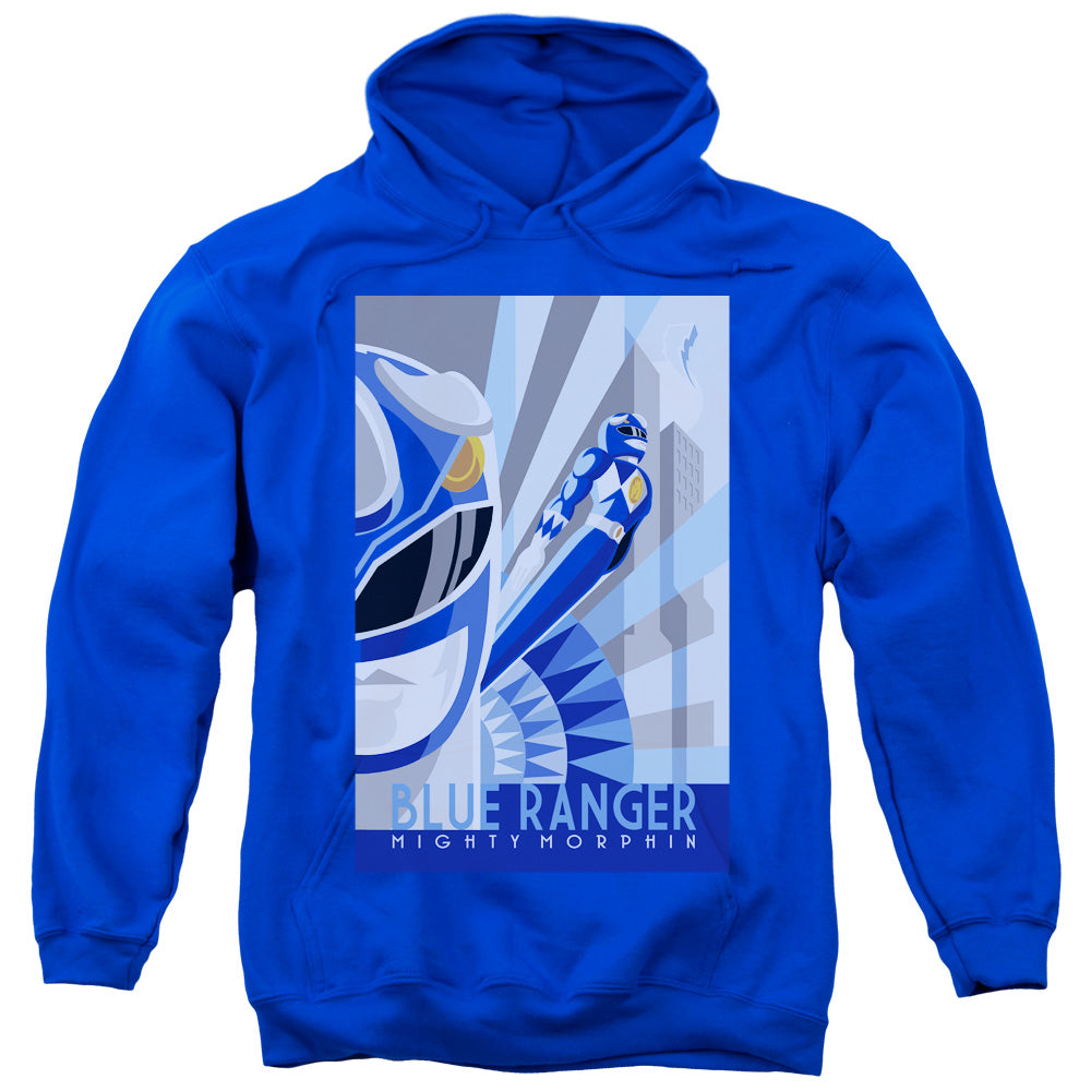 Power Rangers Blue Ranger Deco Mens Hoodie Royal Blue | Rock Band Merch
