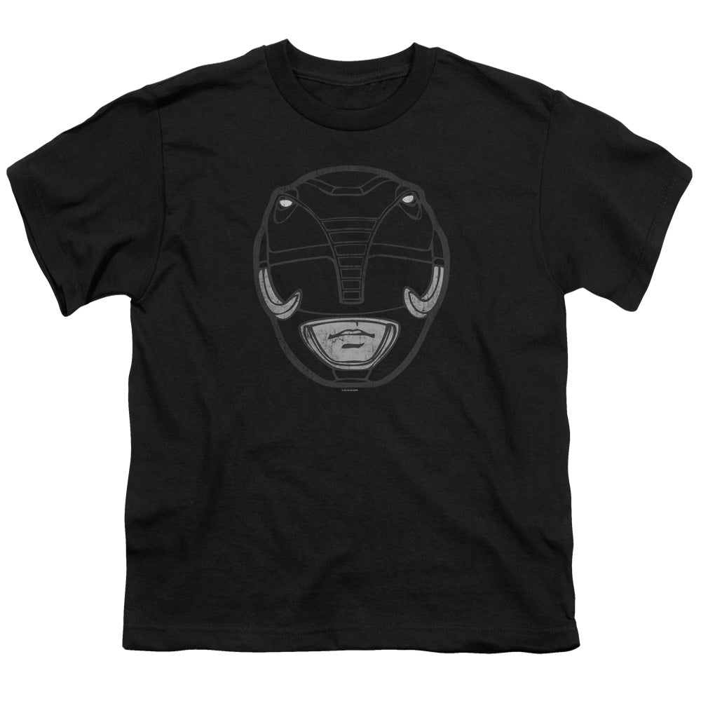 Power Rangers Black Ranger Mask Kids Youth T Shirt Black | Rock Band Merch
