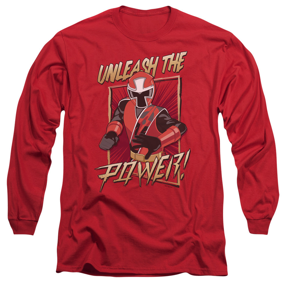 Power Rangers Unleash Mens Long Sleeve Shirt Red | Rock Band Merch