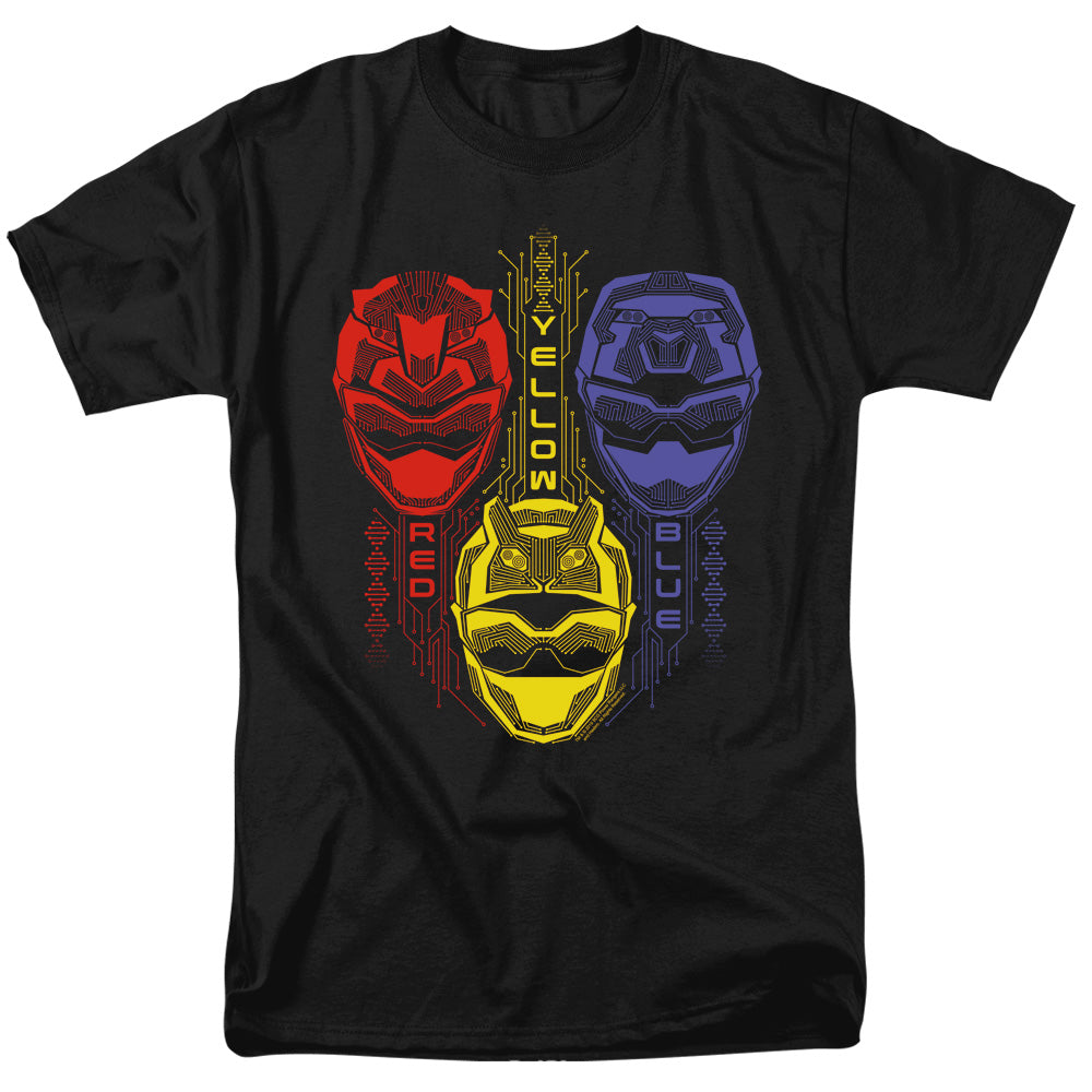 Power Rangers Red Yellow Blue Mens T Shirt Black | Rock Band Merch