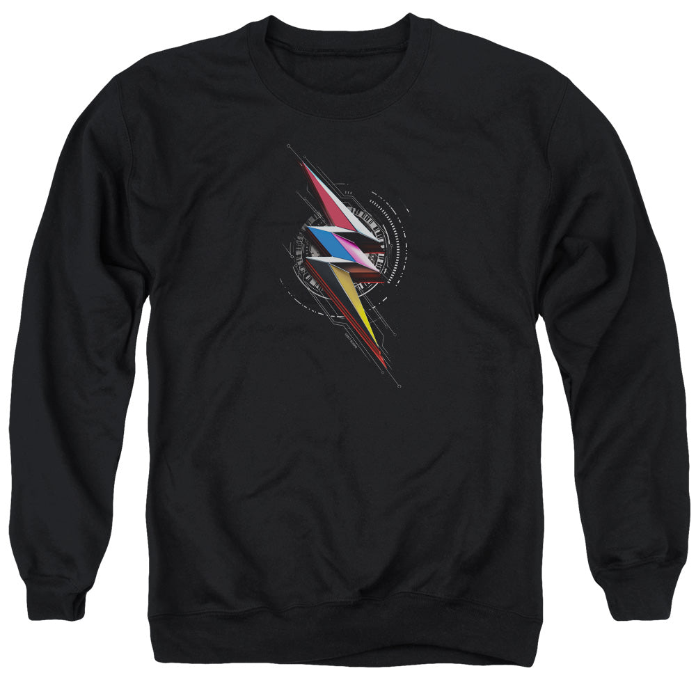 Power Rangers Bolt Sigil Mens Crewneck Sweatshirt Black | Rock Band Merch