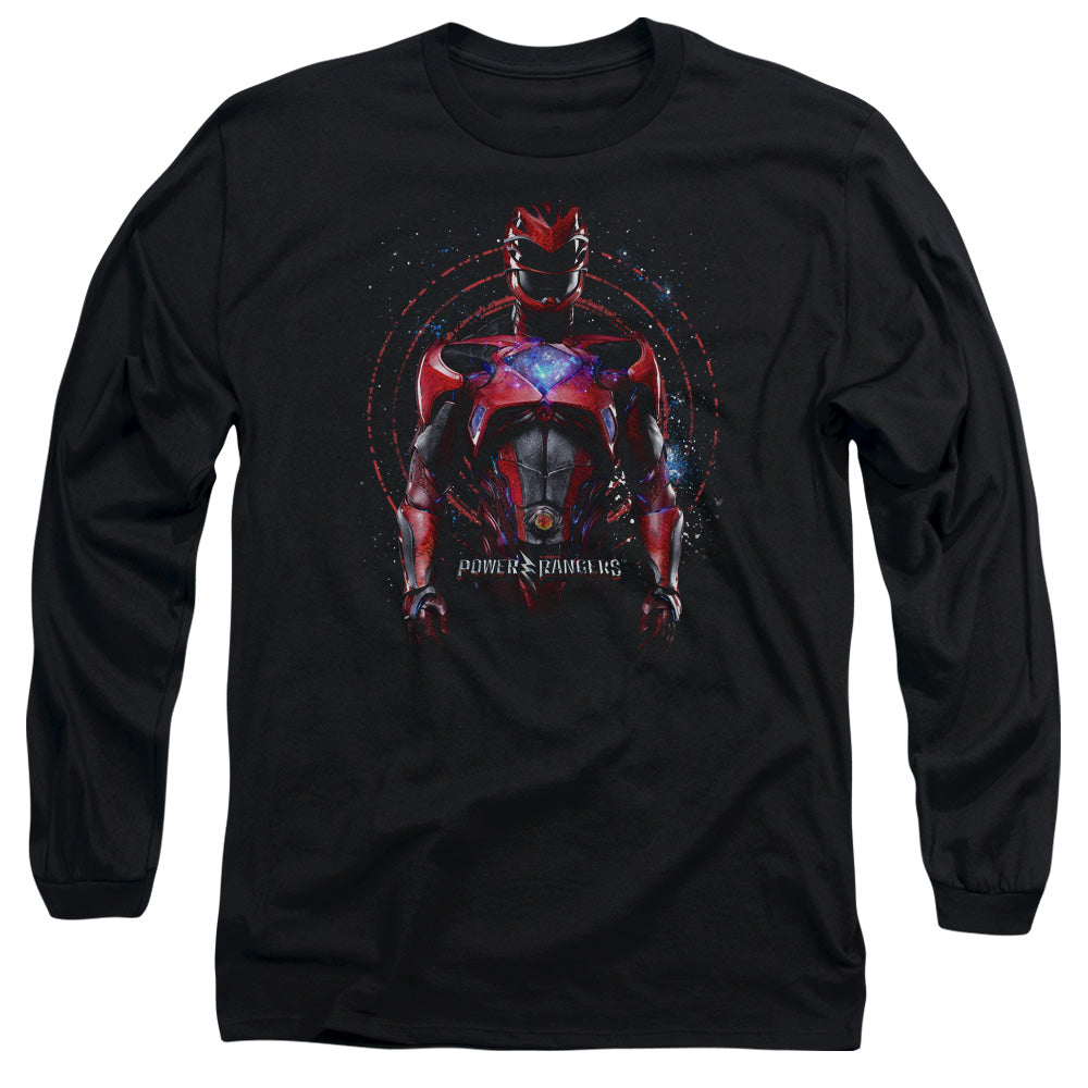 Power Rangers Red Ranger Mens Long Sleeve Shirt Black | Rock Band Merch