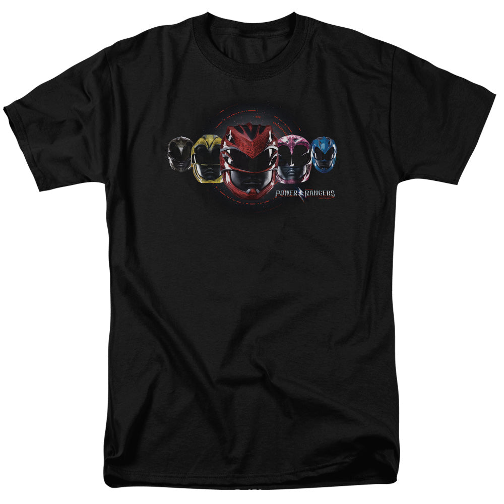 Power Rangers Head Group Mens T Shirt Black | Rock Band Merch