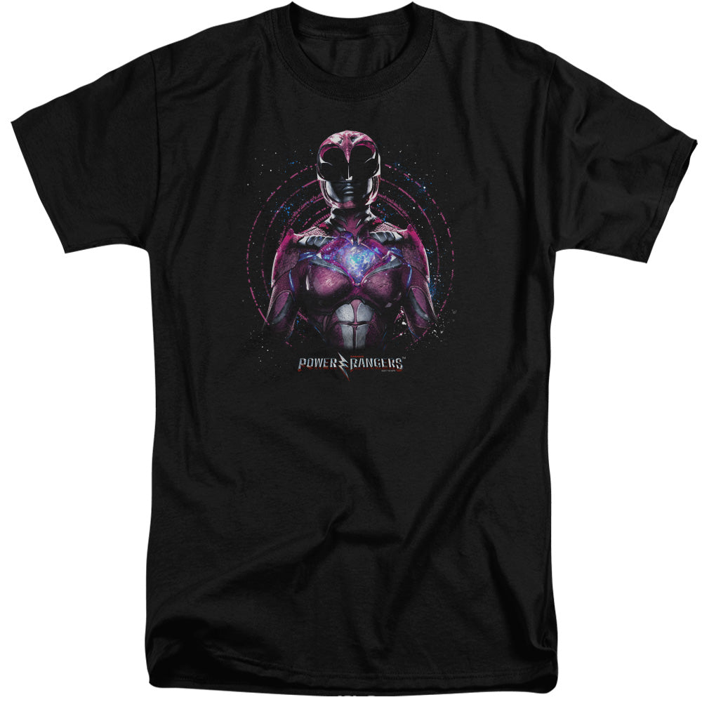 Power Rangers Pink Ranger Mens Tall T Shirt Black | Rock Band Merch