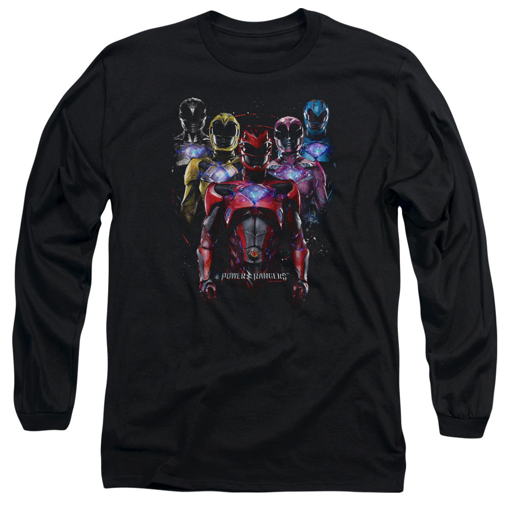 Power Rangers Team Of Rangers Mens Long Sleeve Shirt Black | Rock Band ...