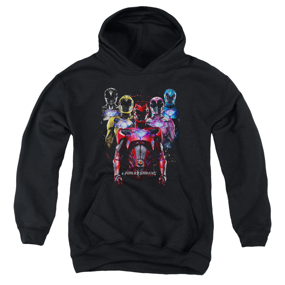 Power Rangers Team Of Rangers Kids Youth Hoodie Black | Rock Band Merch