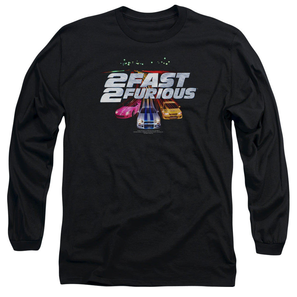 2 Fast 2 Furious Logo Mens Long Sleeve Shirt Black | Rock Band Merch