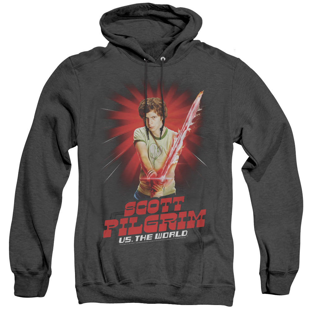 Scott Pilgrim Super Sword Mens Heather Hoodie Black | Rock Band Merch