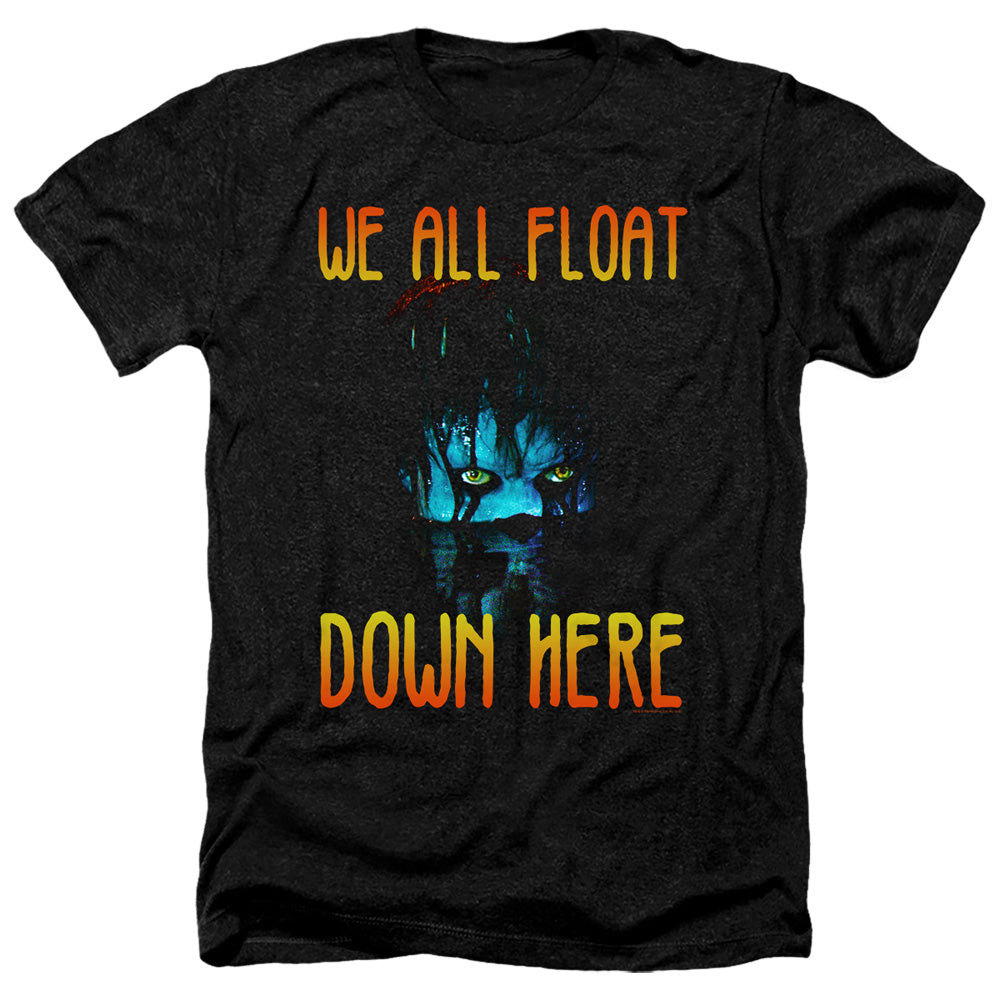 IT We All Float Down Here Heather Mens T Shirt Black | Rock Band Merch